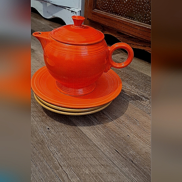 Fiesta | Dining | 93s Fiestaware Large Teapot Vintage Art Deco Fiesta ...